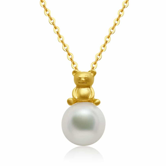 G18k Golden Bear Akoya Pearl Necklace – Timeless Pearl