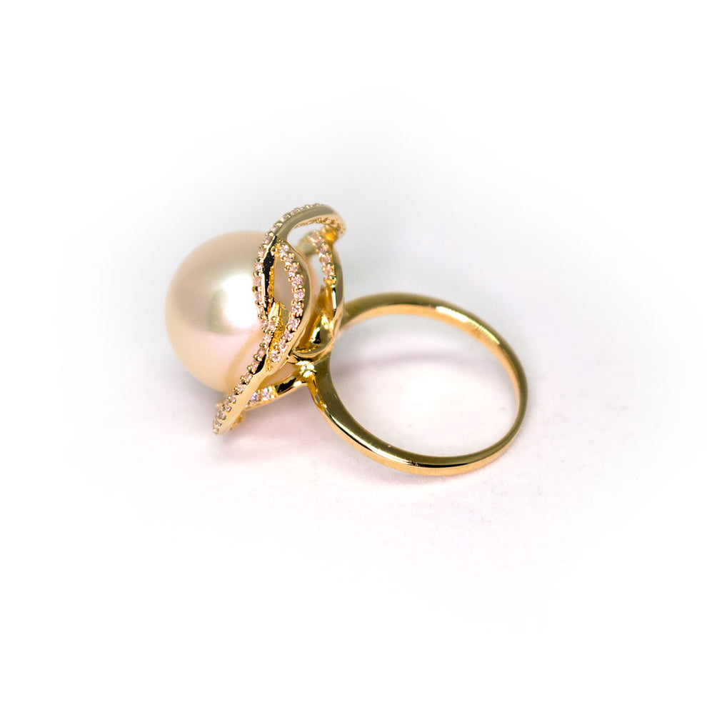 Champagne Flower Edison Pearl Ring – Timeless Pearl