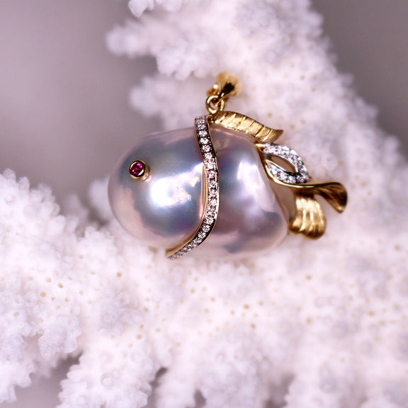 GOLDEN LUCKY FISH Edison PEARL Necklace – Timeless Pearl