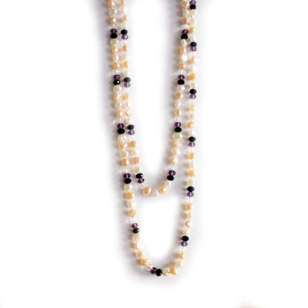 Glittering Purple Fashion Pearl Necklace – Timeless Pearl